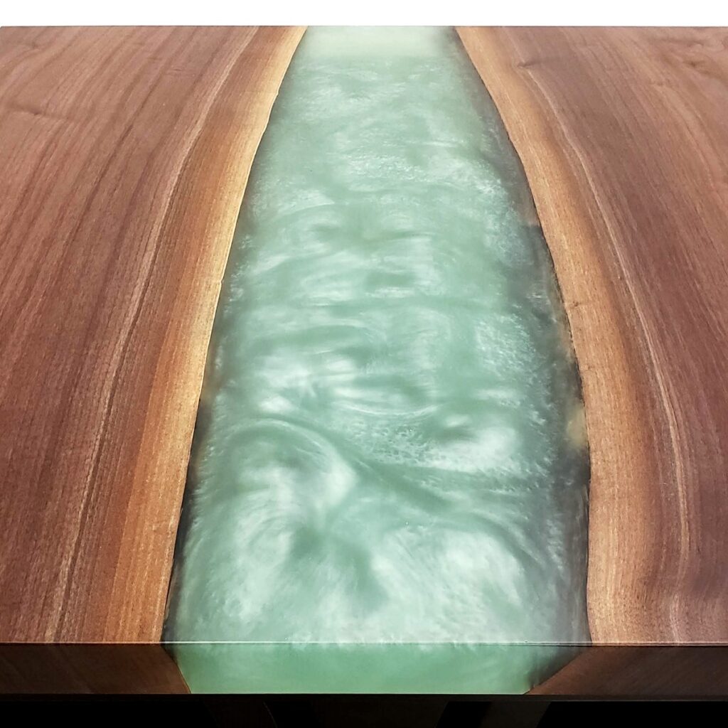 Shop 36" x 18" Walnut & Epoxy River Coffee Table | Handcrafted Amish ...